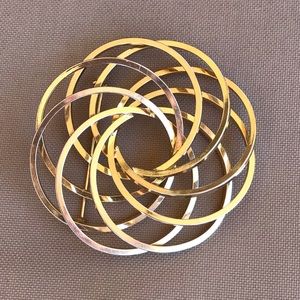 Jewelry | Vintage Gold Interlocking Large Circle Pin | Poshmark